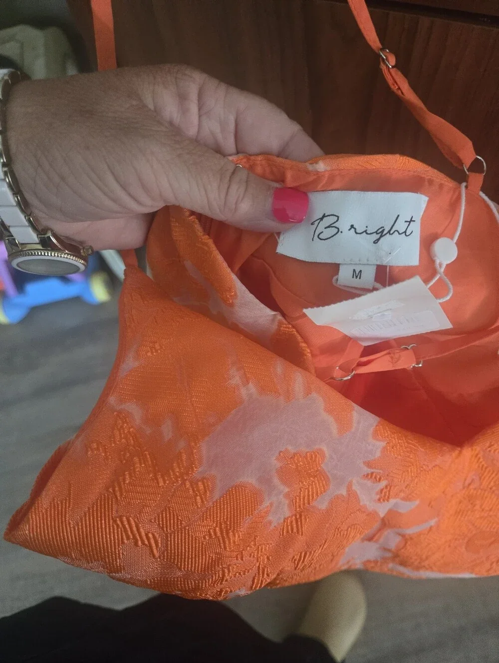 B. Right | Dresses | B Riggt Orange Floral Vneck Slip Dress | Poshmark